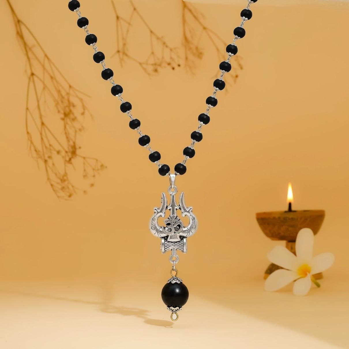 Om Shiva Trishool Karungali Mala – MADE REGAL